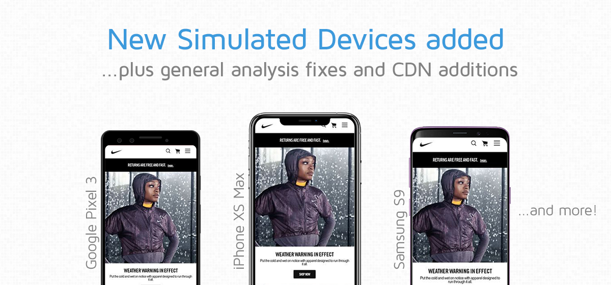 New Simulated Devices and General Page Analysis Fixes and CDNs - GTmetrix