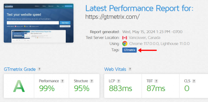 How to Use Tags | GTmetrix