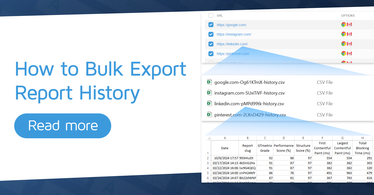 How to Bulk Export Report History | GTmetrix
